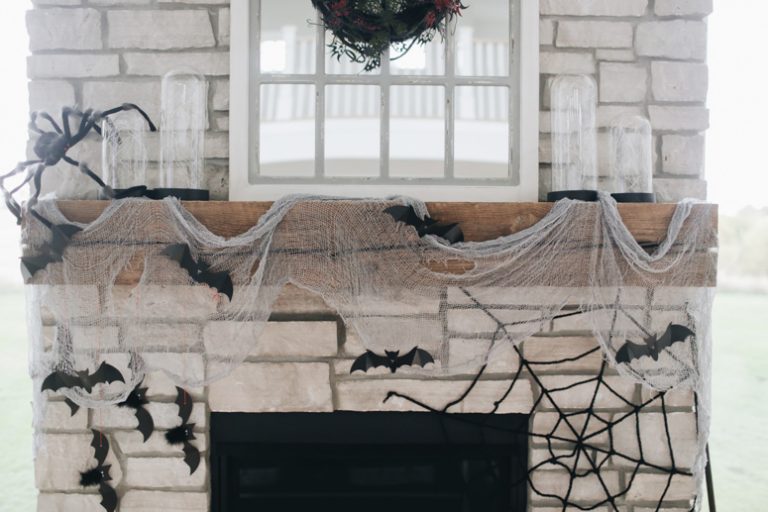 spooky fireplace decorations